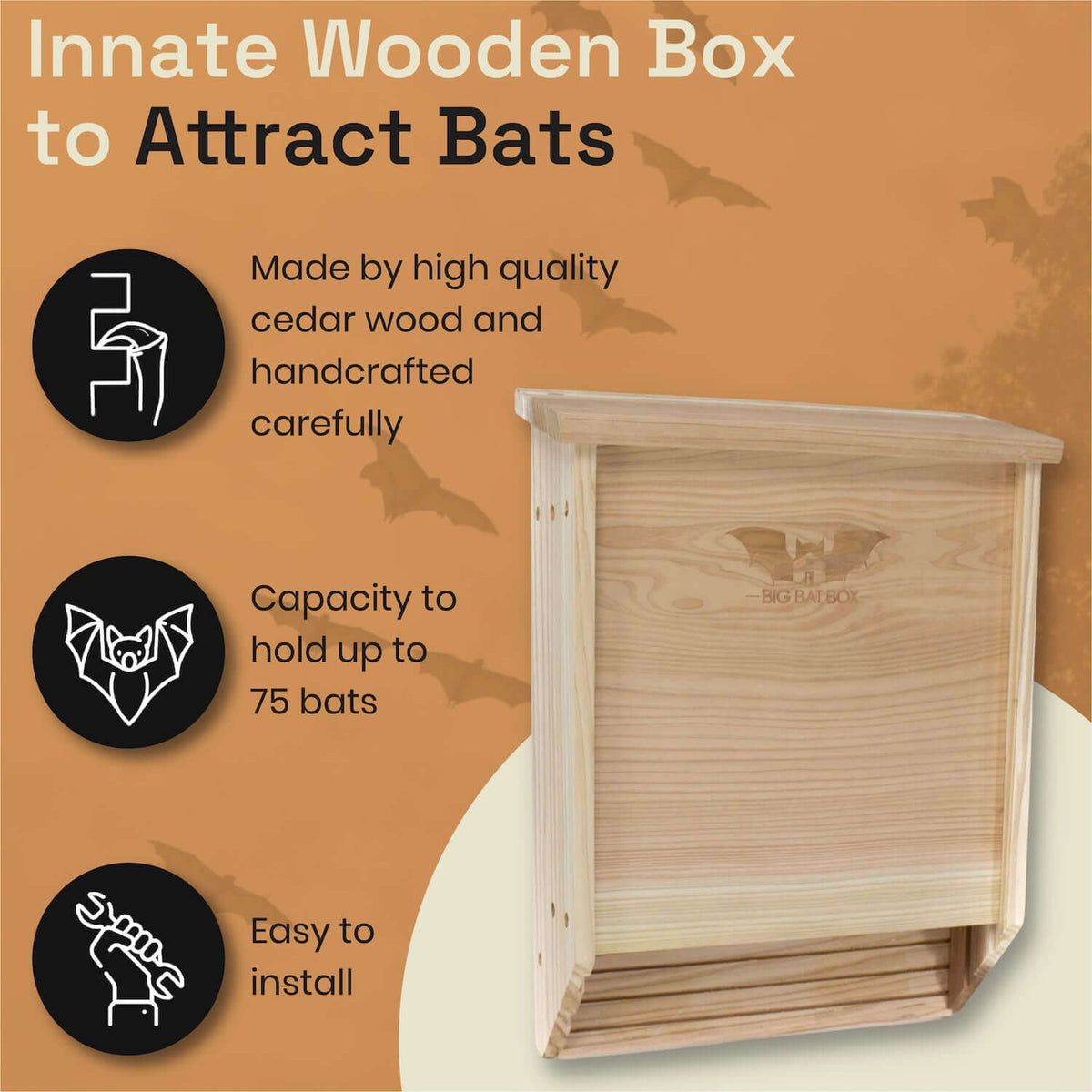 Double-Chamber Bat House, Cedar - Big Bat Box | Big Bat Box