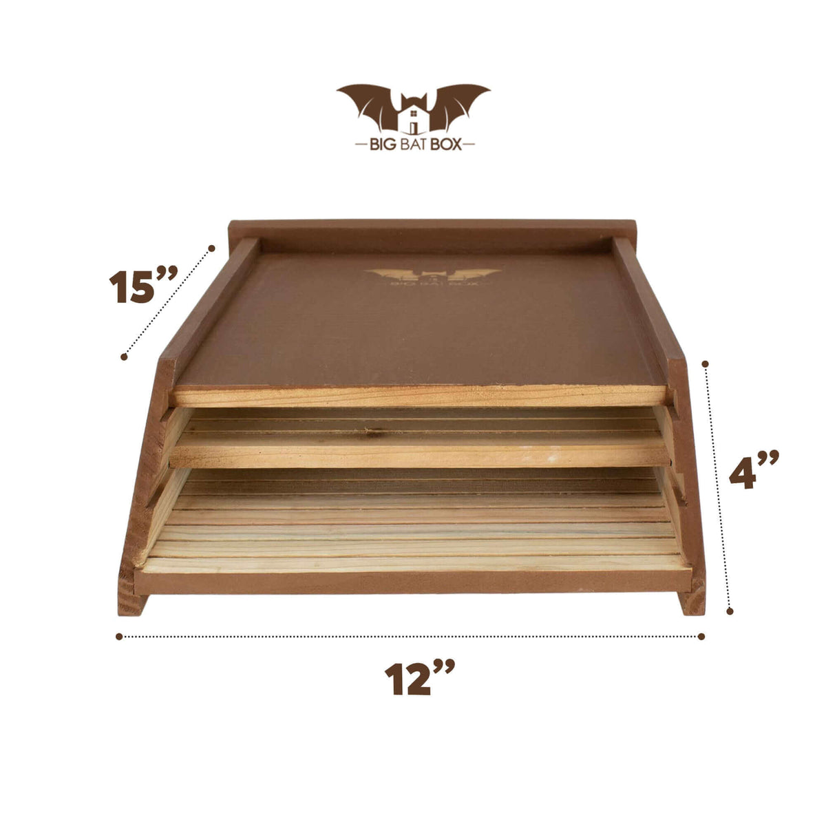 Double-Chamber Bat House, Brown - Big Bat Box | Big Bat Box